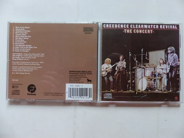 CREEDENCE CLEARWATER REVIVAL - The Concert CD (1980) Fantasy - FCD-4501 ...