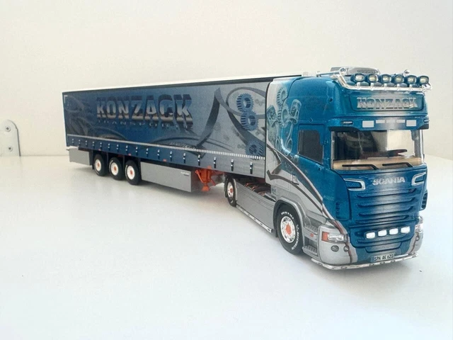 TEKNO TRUCK MODELS, Scania R Topline 4X2 Curtainside Trailer , KONZACK ...