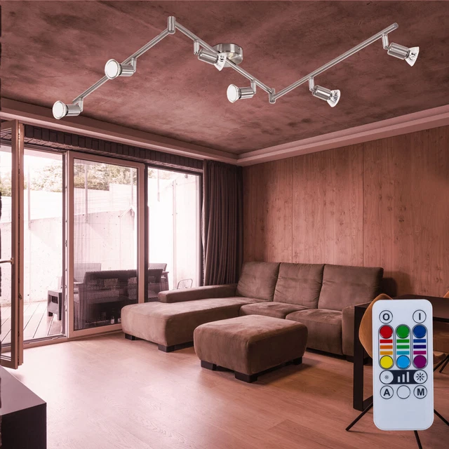 RGB LED SPOT de Plafond Télécommande Salon Longueur 150 CM Variateur ...