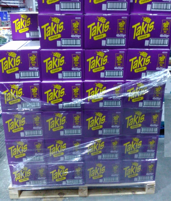 TAKIS FUEGO HOT Chill Crunchy American Crisp | Full BOX | 48 Bags | 55g ...