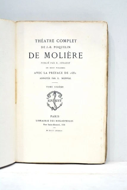 LIVRE ANCIEN MOLIERE L'avare Amants Magnifiques 1883 EUR 75,00 ...