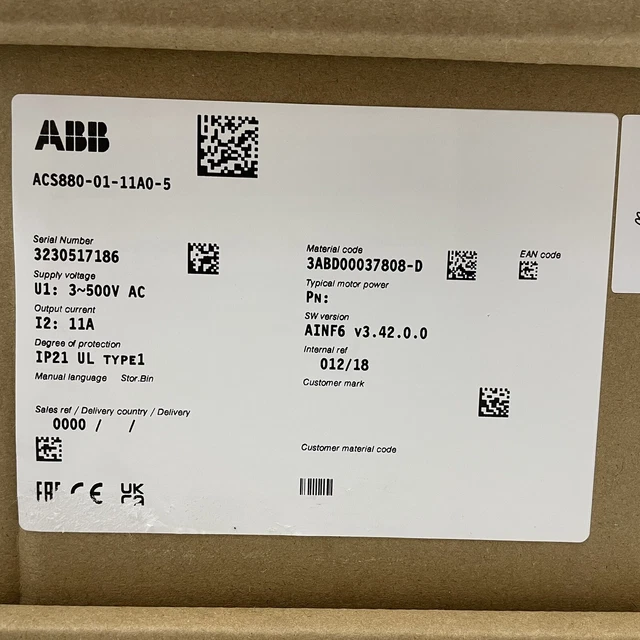 ONDULEUR ACS880-01-11A0-5 AC380-500V 5,5 KW ABB 2022-2023 neuf boîte scellée EUR 1.856,60 ...