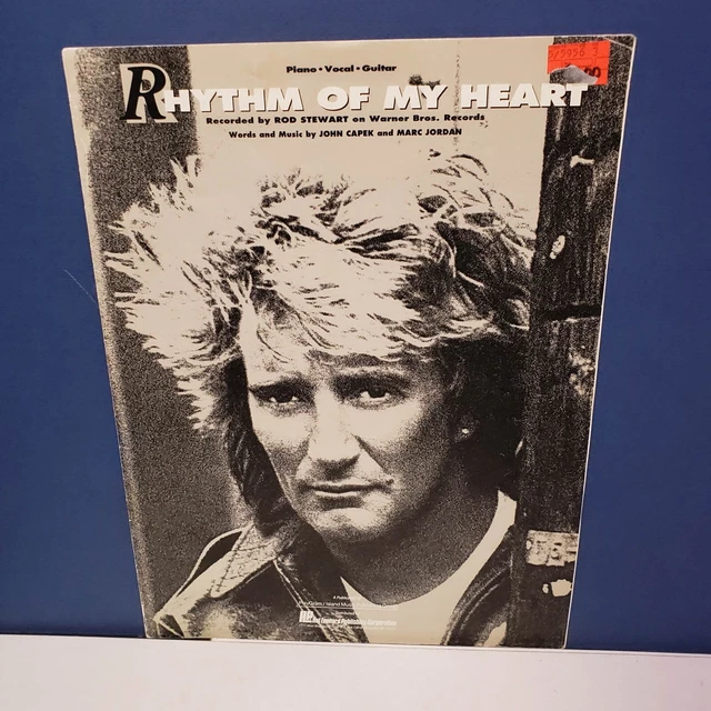 ROD STEWART - RHYTHM OF MY HEART Sheet Music -PIANO/VOCAL/GUITAR-1986 ...
