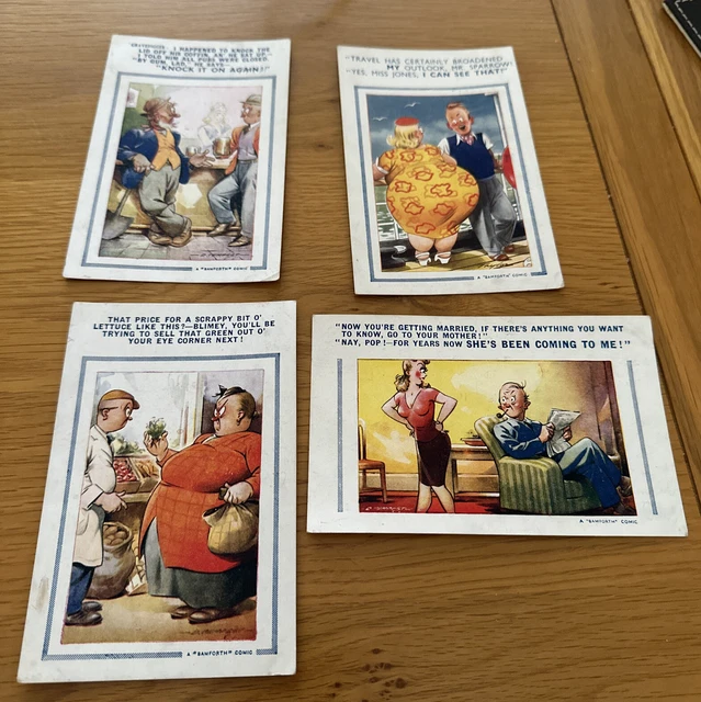 VINTAGE 'BAMFORTH' POSTCARDS - Saucy Seaside Comic - Collection of 4 £2 ...