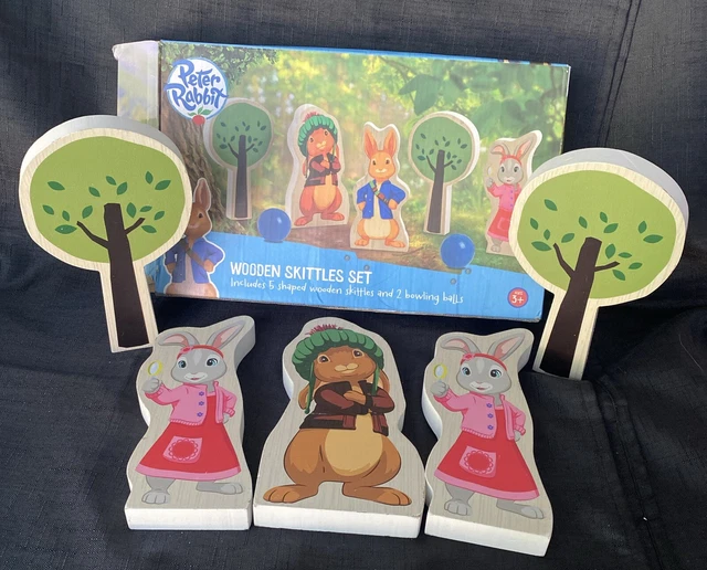 PETER RABBIT WOODEN 5 piece Skittles Set - No Balls - See Photos £4.99 ...