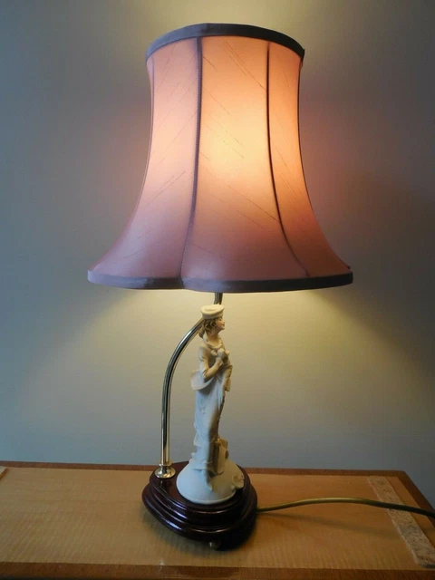 ART DECO, CAPODIMONTE, Bruno Merli, Florence Lady Porcelain/ Brass ...