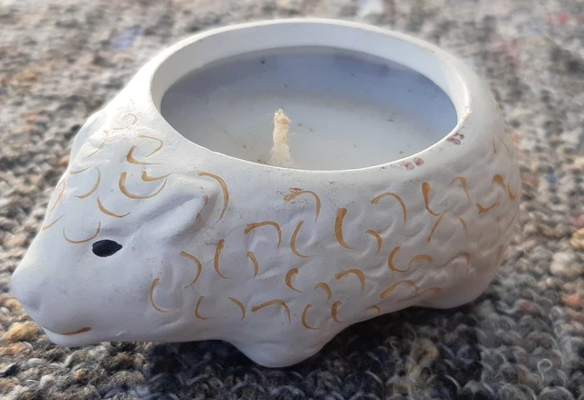 DEKO FIGUR SCHAF Weiß mit Kerze Teelicht Keramik EUR 2,00 - PicClick DE