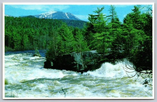 MAINE PENOBSCOT RIVER Rapids Mt. Katahdin White Water Rafting Postcard ...