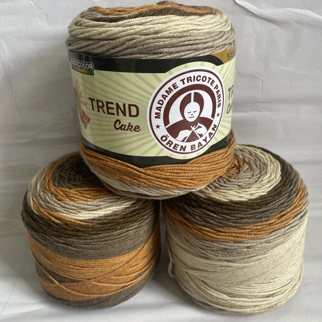 MADAME TRICOTE TREND Cake Aran Knitting Crochet Yarn 3 x 200g, 624 ...