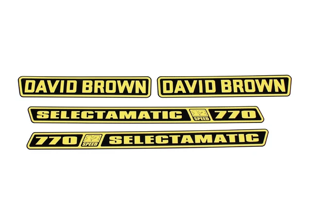 DAVID BROWN RED 770 "Selectamatic" 12 Speed Black & Yellow Bonnet Set ...