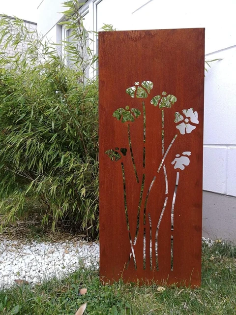 EDELROST GARTEN SICHTSCHUTZ Metall Rost Sichtschutzwand 031925 H125*50cm 7,9kg EUR 99,00 ...