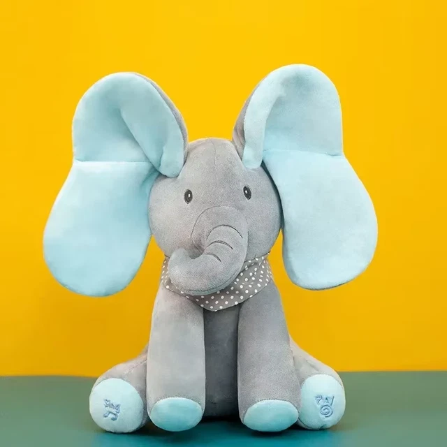 ANIMATED ELEPHANT TOYS Plush Singing Elephant with Ears Moving Electric ...
