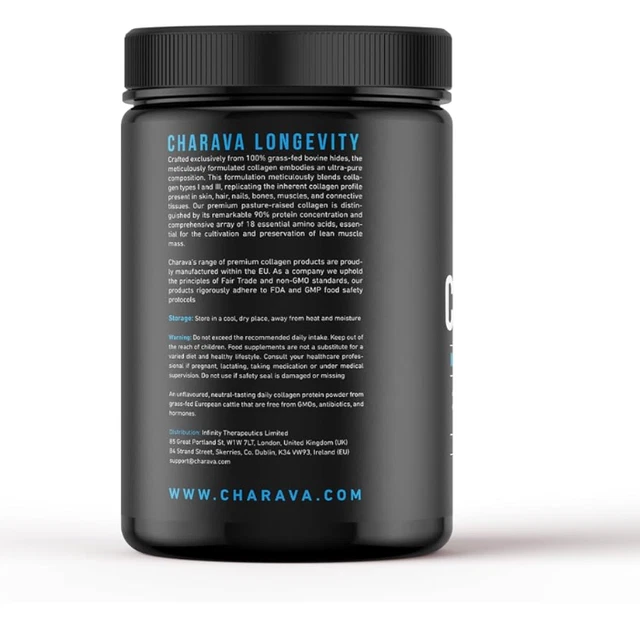 CHARAVA COLLAGEN POWDER 400 Grams, Premium Bovine Collagen Peptides ...