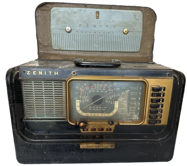 VINTAGE ZENITH MODEL H-500 Wave Magnet Trans Oceanic Radio. Not Working ...