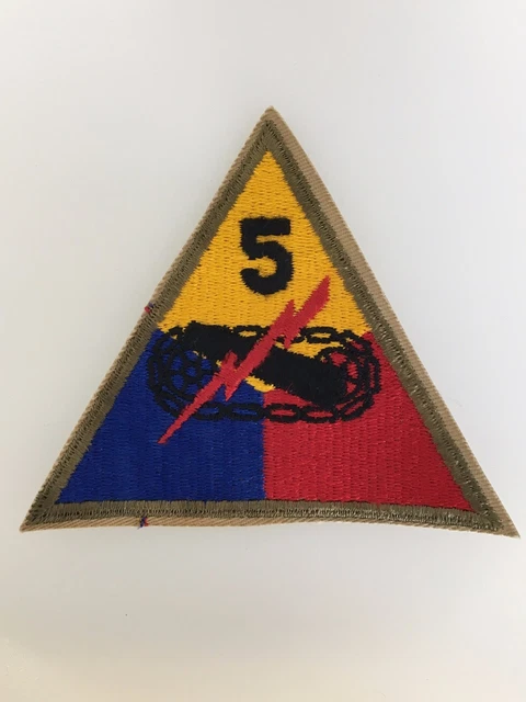 GENUINE AMERICA AMERICAN WWII U.S Army 5th Armoured Division cloth ...