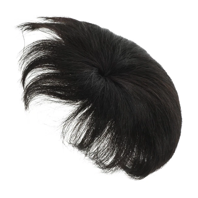 SET OF 3 Men's Wig 14x13cm Real Hair Man Male Daily Old Toupee Frontal ...