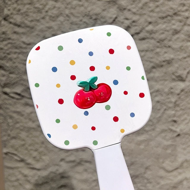 PORTABLE CUTE CHERRY Extractable Mirror&comb Cute Cartoon Hair Comb ...