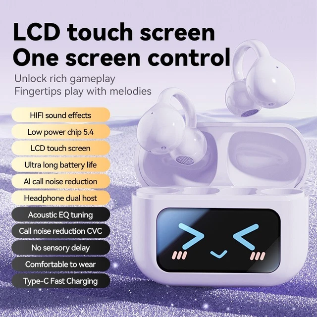 NOISE CANCELLING KNOCHENLEITUNGS-KOPFHÖRER mit LCD-Touchscreen-Steuerung EUR 26,11 - PicClick DE