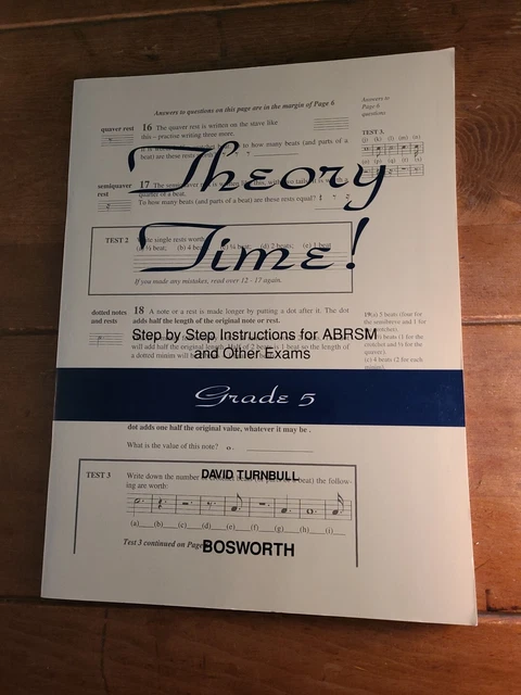 THEORY TIME! GRADE 5 Step By Step Instructions For ABRSM David Turnbull ...