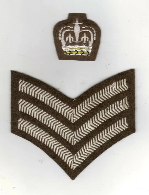 BRITISH ARMY COLOUR/STAFF Sergeant Insignia For No 2 Dress Padded Crown ...