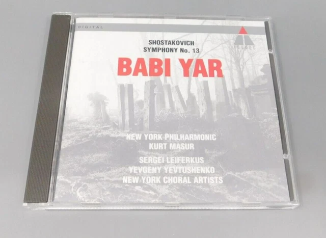 DMITRI SHOSTAKOVICH: SINFONÍA No. 13 ""Babi Yar"" (CD, agosto de 1992, Teldec (EE. UU.)) EUR 7 ...