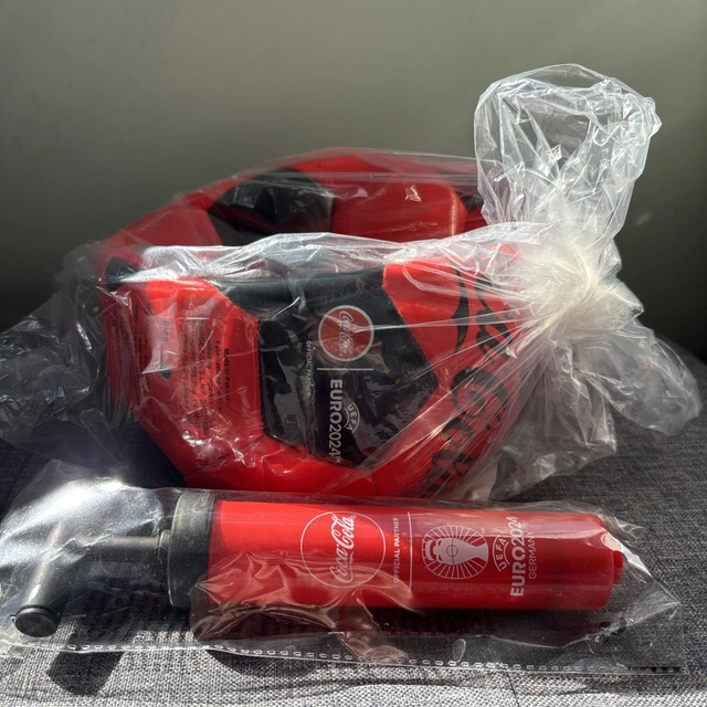 FOOTBALL EURO 2024 UEFA Coca Cola official Partner Ball Red & Black ...