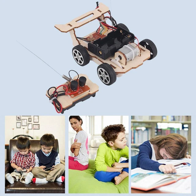 3D WOODEN DIY Assembly Remote Control Car Model Kits Gift Science Study ...