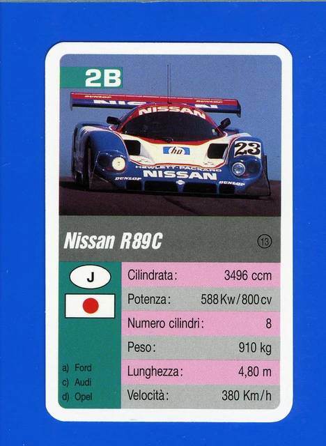 [GCG] SUPERCARTINE - SCHMID - Figurina-Sticker n. 2B - NISSAN R 89C EUR ...