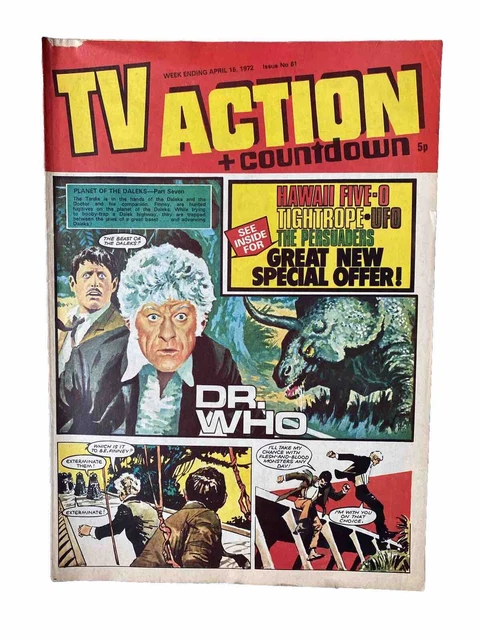 TV ACTION + COUNTDOWN comic April 15th 1972 issue 61 Vintage UK Doctor ...