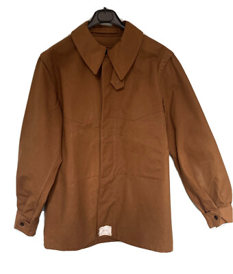 ANCIENNE VESTE DE travail cheminot Vintage Toile ocre brun (cotton duck ...
