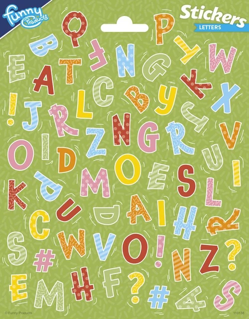62 BUCHSTABEN STICKER Aufkleber ABC Bastelset Schule Mitgebsel ...