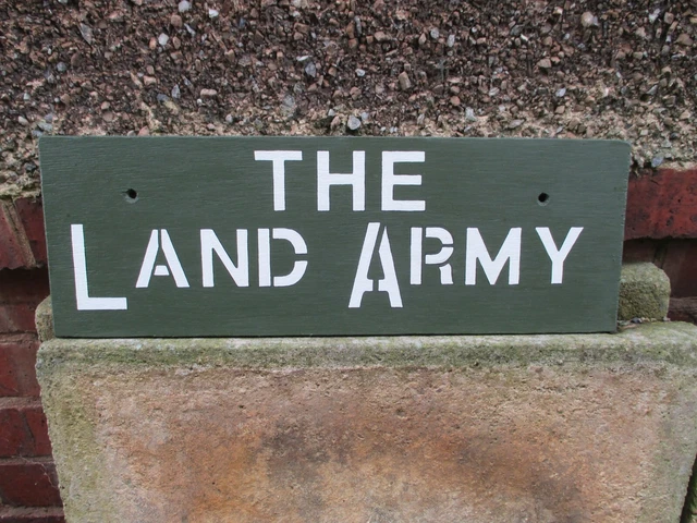 WW2 BRITISH REPRO Wooden Sign THE LAND ARMY Home Front Reenactment WVS ...
