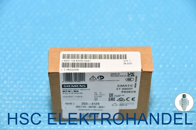 Siemens Simatic Et 200sp Analog Input Module 6es7134 6ff00 0aa1 £221