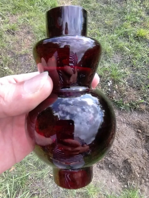 ANCIEN RARE VERRE de lampe Pigeon couleur rouge Junius pour lampe ...