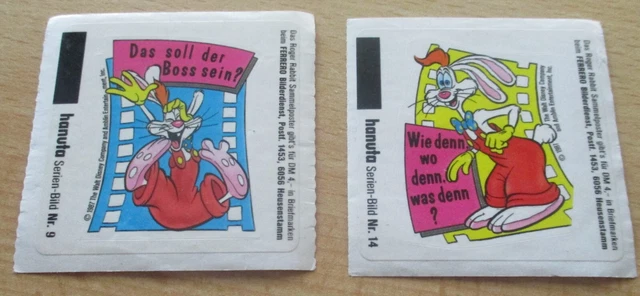 DUPLO HANUTA AUFKLEBER - Roger Rabbit 1989 (Disney, 1987), Nr. 9 & Nr ...