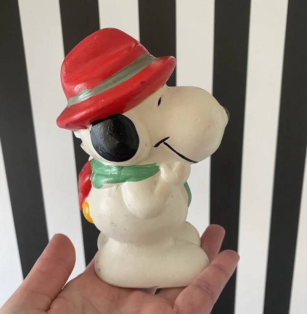 RARE VINTAGE SNOOPY Peanuts Ceramic Hand Painted Money Box Piggy Bank ...