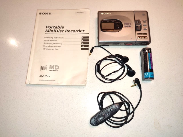 1998 SONY MD Minidisc Walkman Recorder - Mz-R35 + Headphones ...