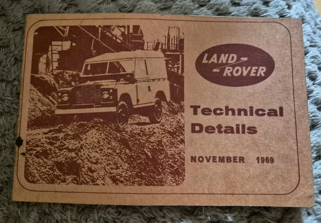 LAND ROVER TECHNICAL Details Booklet 1969 Regular, Long, Forward ...