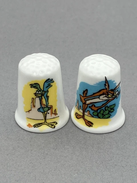 ROAD RUNNER AND Coyote English fine bone china thimbles set of two £3. ...
