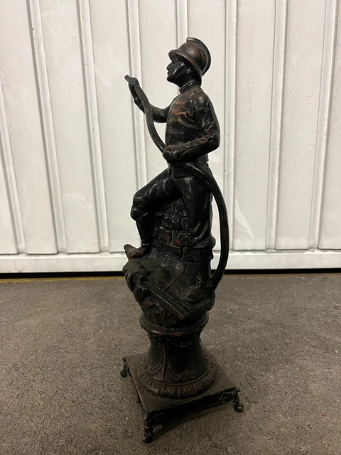 TRÈS GRANDE STATUE à Patine Bronze signé H. WEISS Pompier de Paris ...