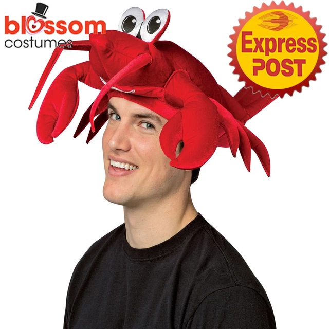 AC2252 RED LOBSTER Costume Hat Cap Funny Unisex Monster Sea Animal Book ...