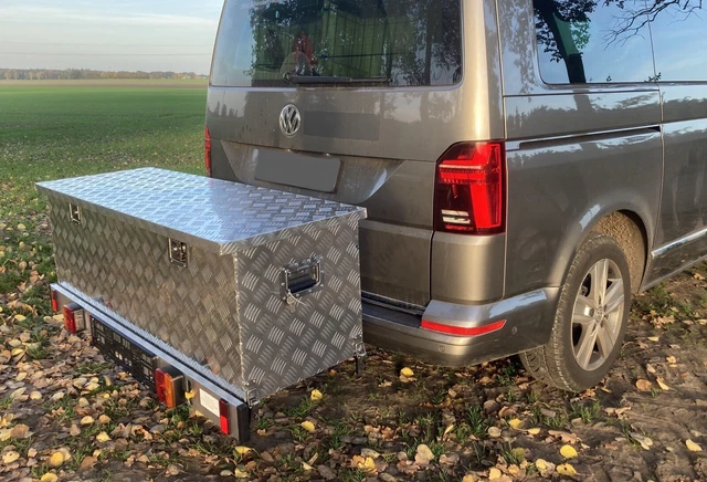 VW T5 T6 rear carrier with aluminium box extendable load carrier for ...