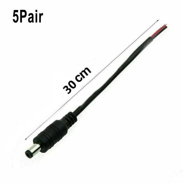 POLARIZED DC POWER Plug Connector Cable for LED CCTV Charger 12V Male ...