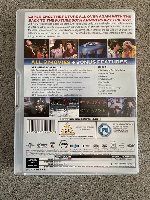 BACK TO THE Future 30th Anniversary Trilogy Dvd Boxset Region 2 & 4 New ...