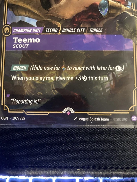 RIFTBOUND LEAGUE OF Legends TCG Teemo Promo Card 197/298 English NM $22 ...