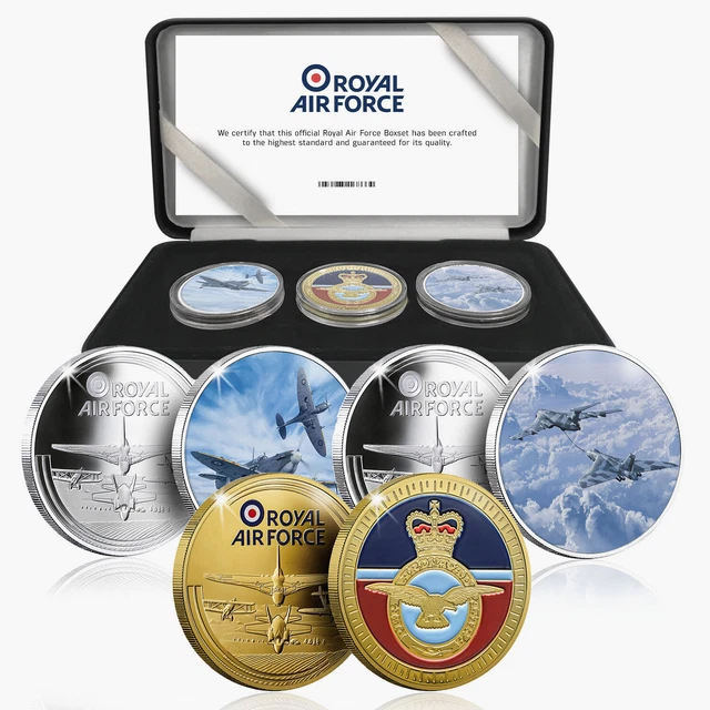 ROYAL AIR FORCE Glorious History of the RAF 3 Coin Box Set Collector's ...