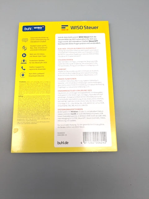 WISO STEUER 2026 Windows und MacOS K2 EUR 26,00 - PicClick DE