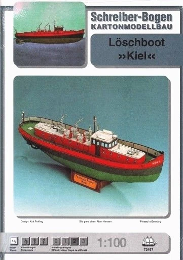 PAPER MODEL SHIP Boat Loschboot Kiel 1:100 Schreiber-Bogen #72497 EUR ...