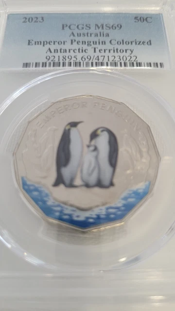 2023 AUSTRALIA 50C Fifty Cent Coin Antarctic Emperor Penguin PCGS ...