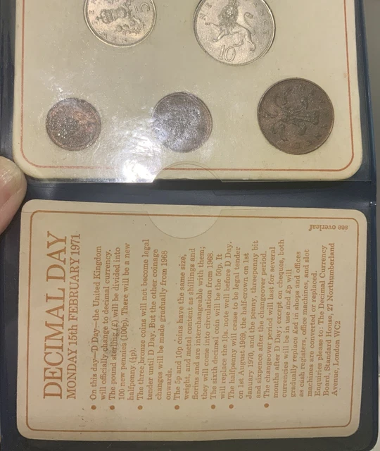 BRITAINS FIRST DECIMAL COIN SET - RARE AND VINTAGE COINS- New 1/2 Penny ...
